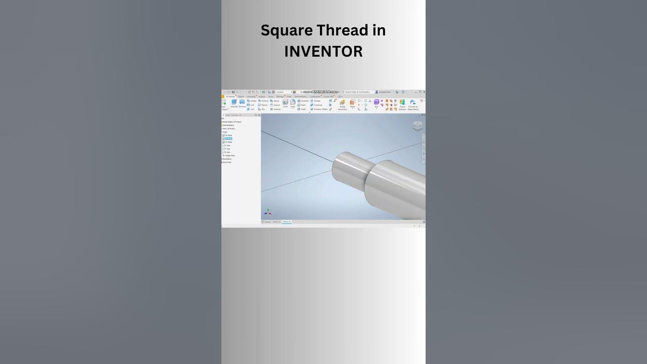 Square Thread in Autodesk Inventor #cadcamtutorials #3dmodelingsoftware ...