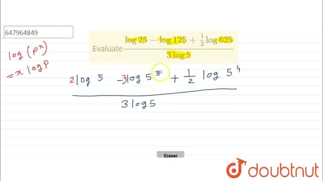 Evaluate log25 log125 1 2log625 3log5 CLASS 12 LOGARITHM MATHS evaluate-log25-log125-1-2log625-3log5-class-12-logarithm-maths