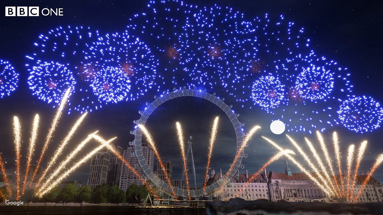 London New Year Fireworks 2006 - recreated (original) - YouTube