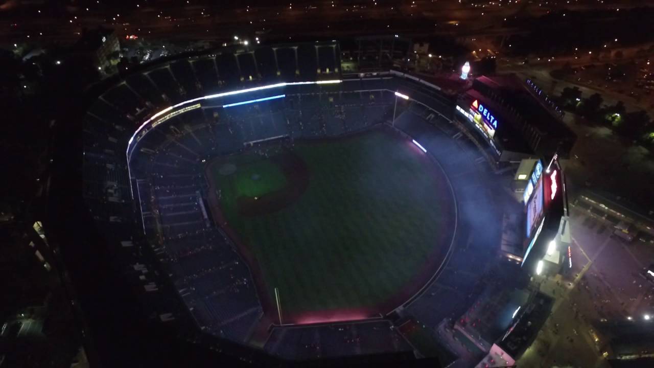 Drone footage around turner field - YouTube