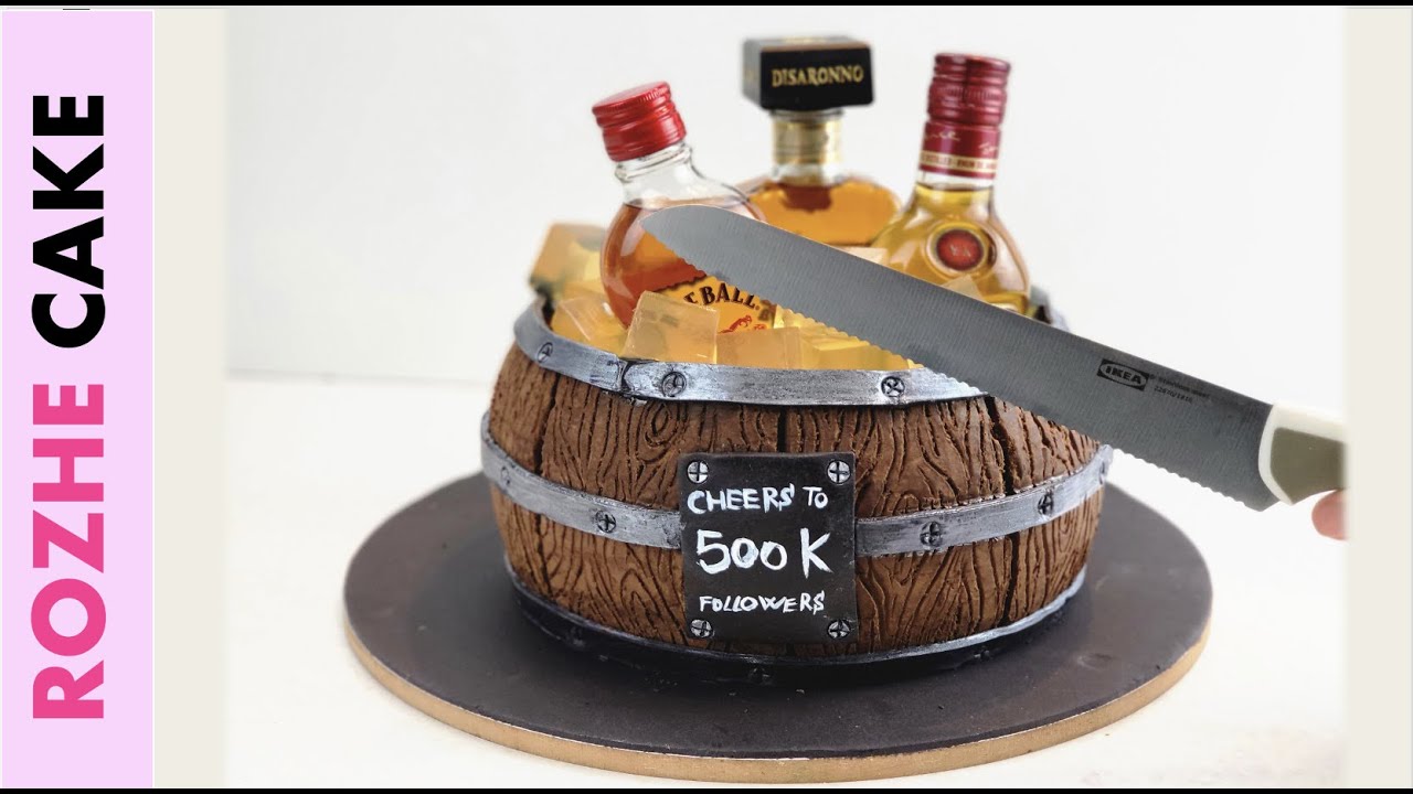 whiskey barrel cake tutorial / step by step - YouTube