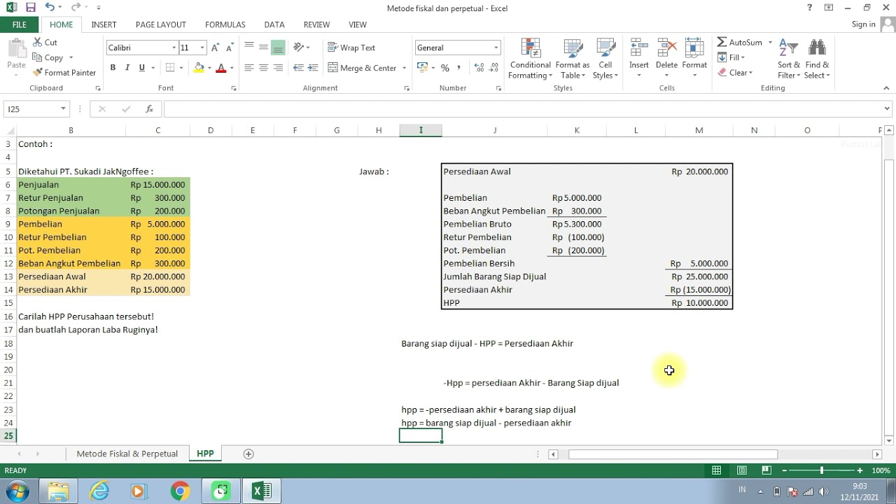 Cara mencari HPP Metode Fiskal/Periodik - YouTube