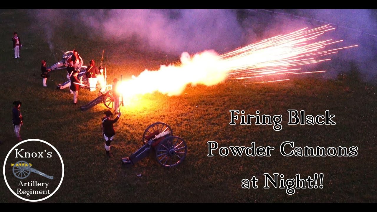Firing Revolutionary War Black Powder Cannons at Night! - YouTube