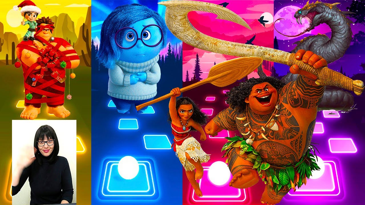 Wreck-it-Ralph vs Inside Out vs Moana vs The Sea Beast | Tiles Hop EDM ...