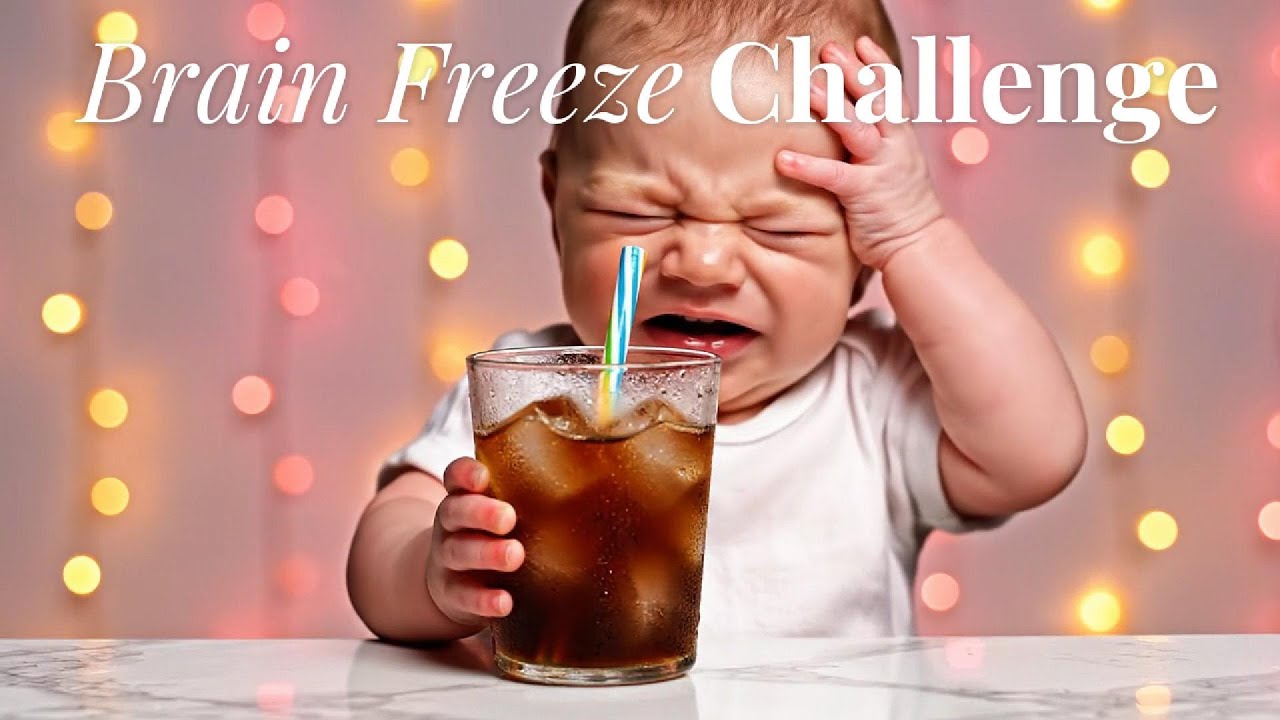 Baby Tries the Brain Freeze Challenge ️ Ice Cream & Slushy ASMR ...