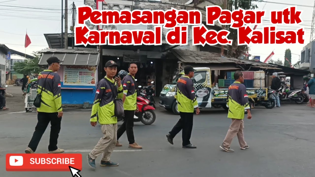 Vlog Pagi di Pasar Kalisat - Pemasangan Pagar pembatas untuk acara ...