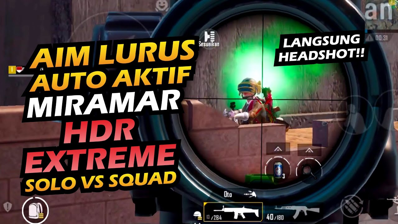 AIM LURUS AUTO AKTIF DI MIRAMAR SOLO VS SQUAD - PUBG MOBILE INDONESIA ...