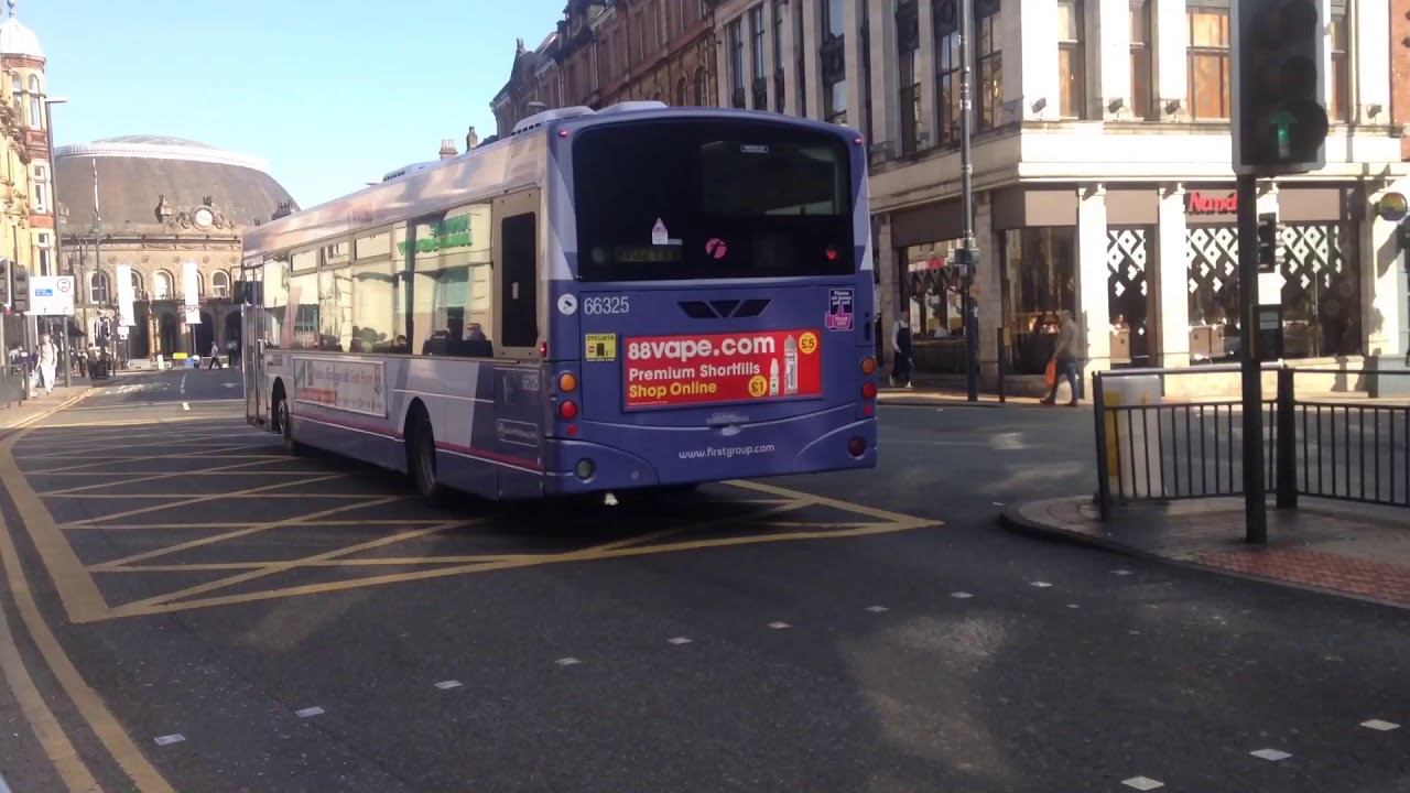 First Leeds 66325 at Leeds city centre - YouTube