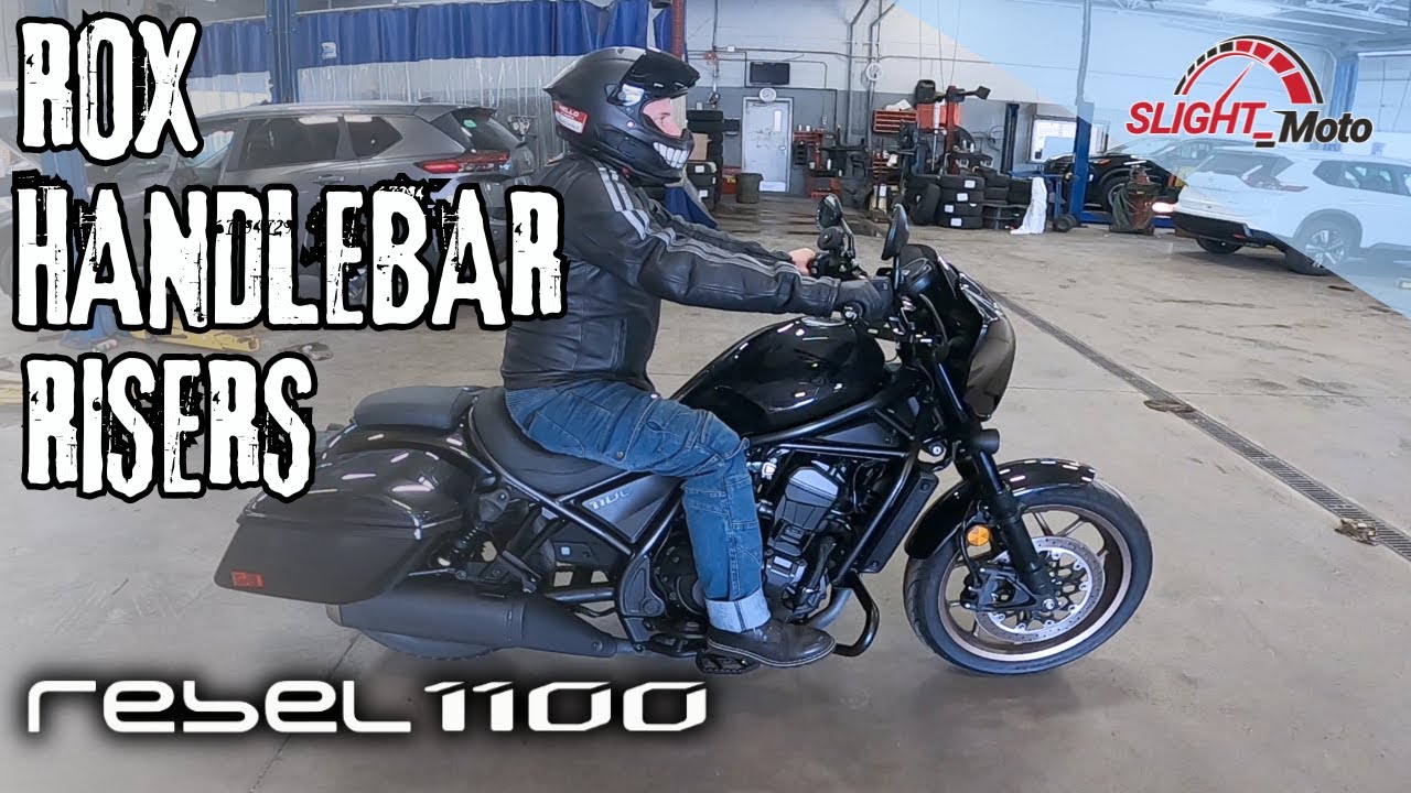 Honda Rebel 1100 - ROX Pivoting Handlebar Riser - Install - YouTube