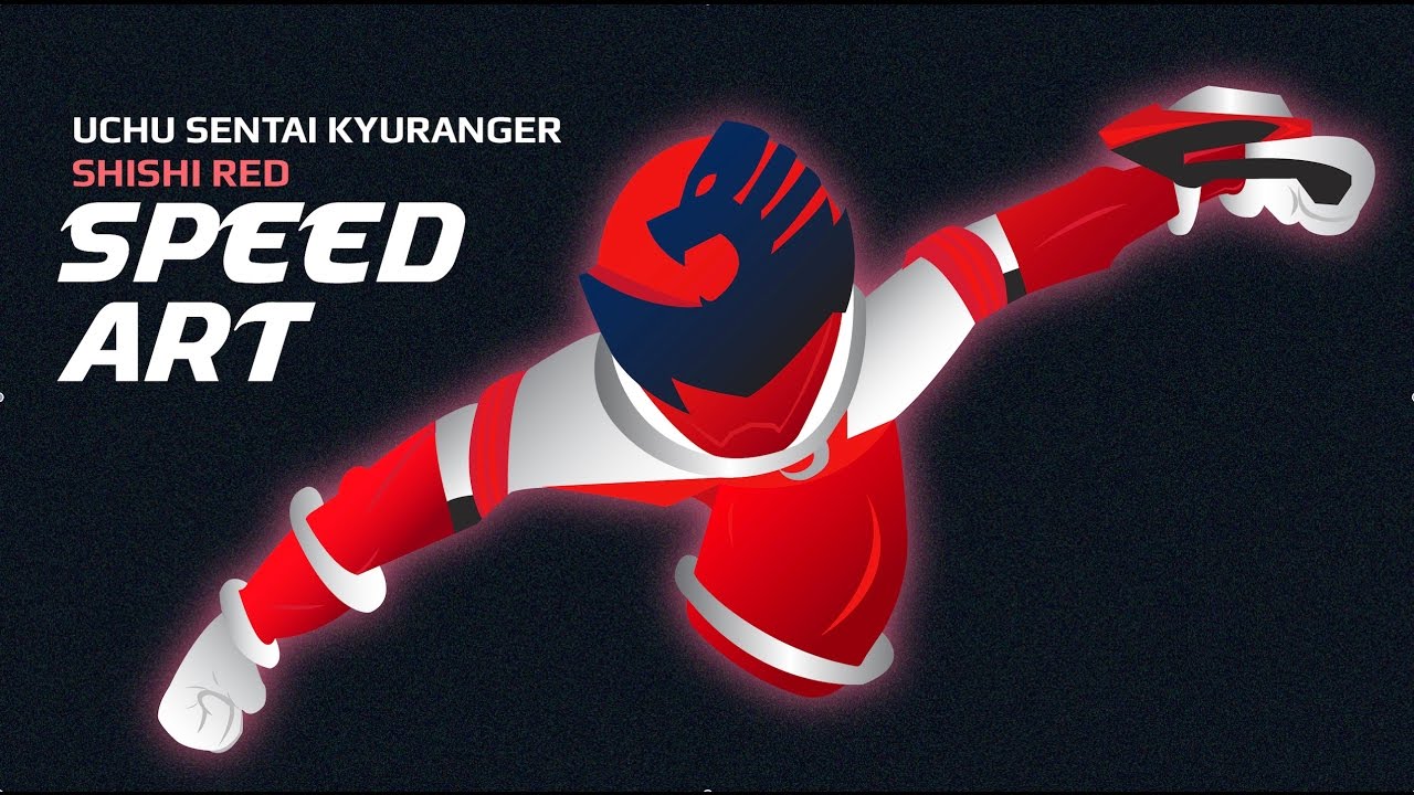 SpeedArt 04: Uchu Sentai Kyuranger Shishi Red - YouTube