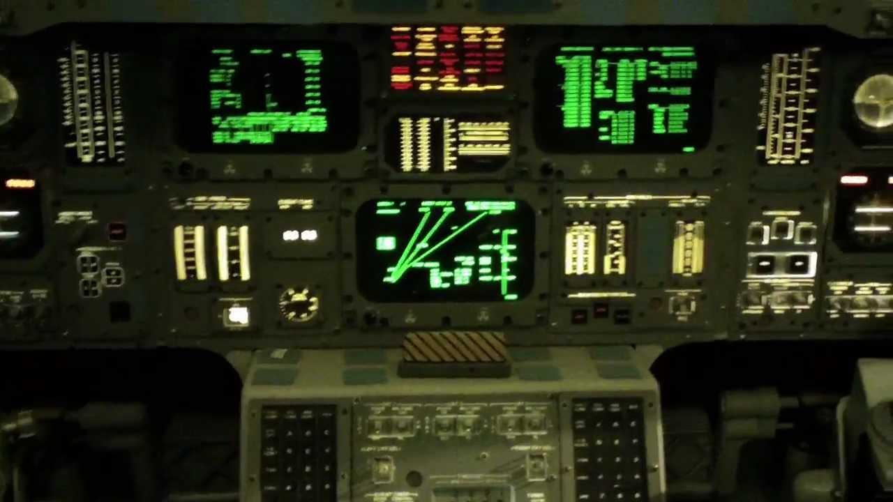 Space shuttle cockpit replica at the NASA museum in Houston Texas - YouTube