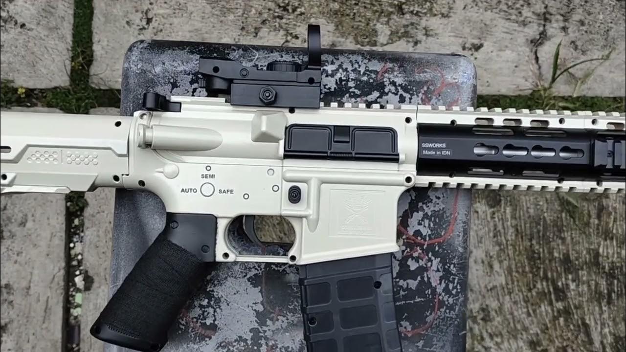Dcobra M416 Spring konvert/ convert AEG Chiquby Ver. Tan, BB Lancar, Lurus, FPS Tinggi - YouTube