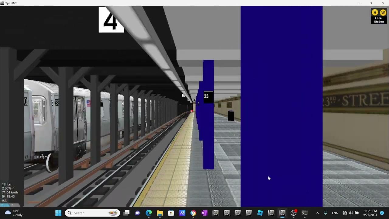 Openbve Tony R160 Siemens Q train Bypassing at 23rd Street - YouTube