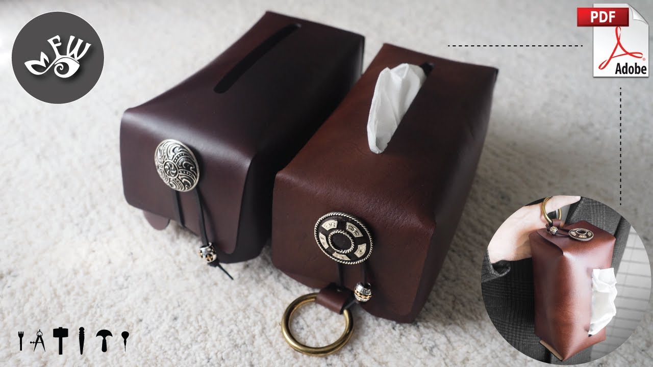 Hangable Leather Tissue Box Tutorial by Fischer Workshops - YouTube