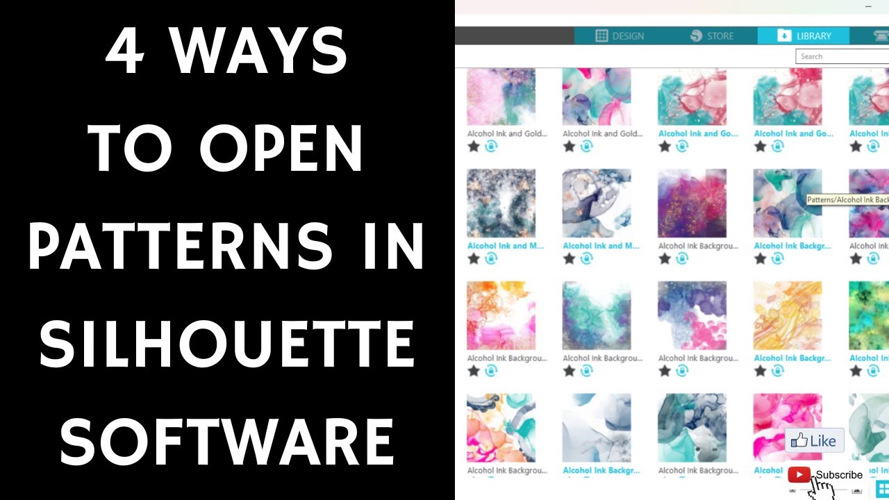 Four Ways to Open Patterns in Silhouette Studio - YouTube