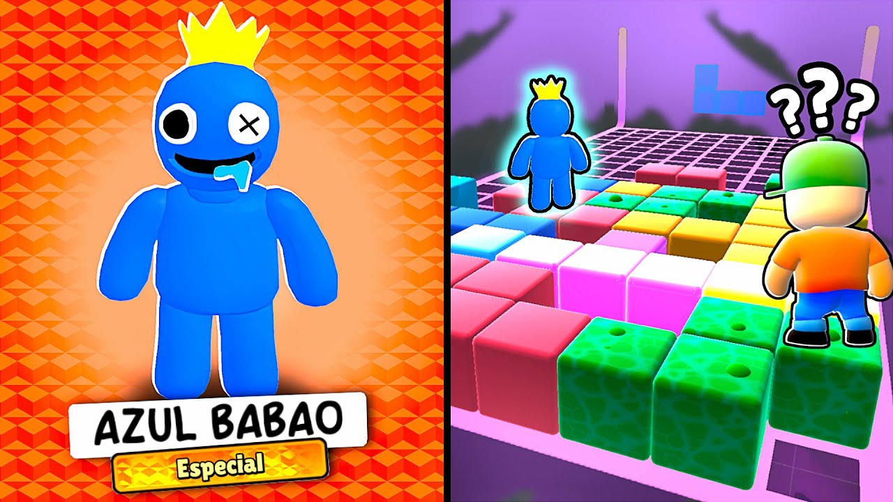 Encontrei o Azul Babão fazendo vários desafios no Stumble Guys - YouTube