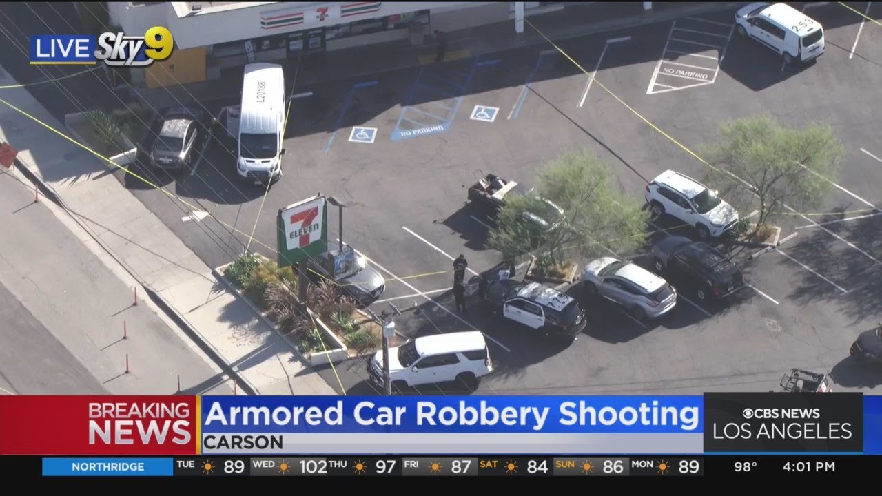 Authorities investigating armored car robbery, shooting in Carson - YouTube
