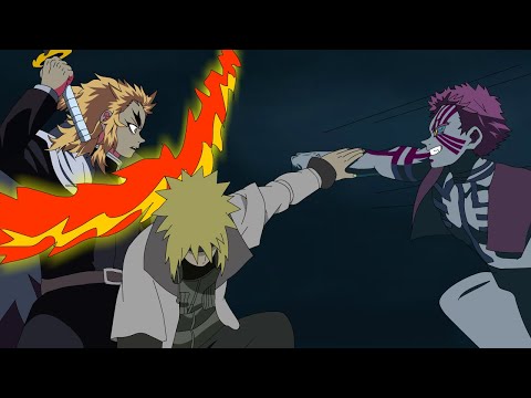 Minato vs Akaza in Demon slayer | Minato Namikaze save rengoku - Fan animation