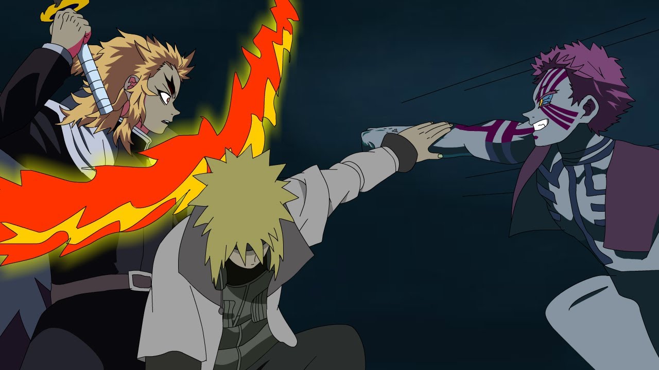 Minato vs Akaza in Demon slayer | Minato Namikaze save rengoku - Fan ...