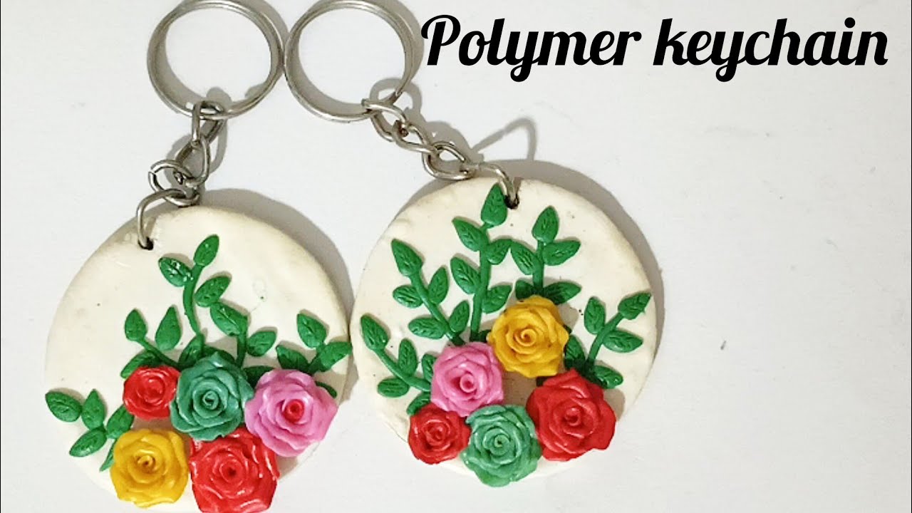Polymer keychain tutorial / how to make key chain from clay / handmade ...