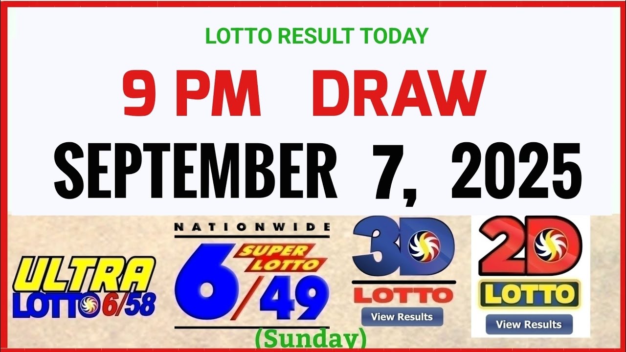 Lotto Result Today 9PM Draw September 7, 2025 Swertres Ez2 PCSO - YouTube