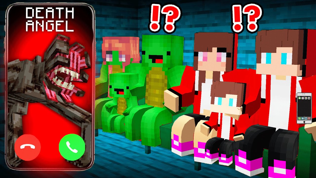 Mikey Family and JJ Family Got Call From DEATH ANGEL DWELLER in Minecraft - Maizen ?! - YouTube