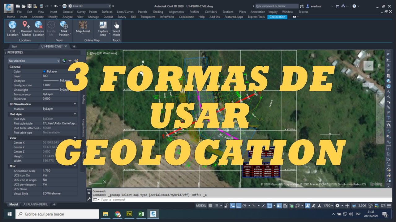 GEOLOCATION EN CIVIL 3D 2020 - YouTube
