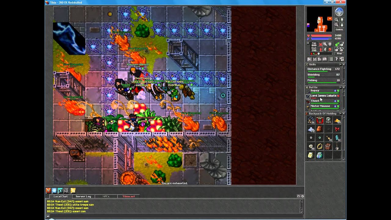 Tibia - Titania Server - Killing Lvl 264 EK Red Skull (8 FE) (Good Loot ...