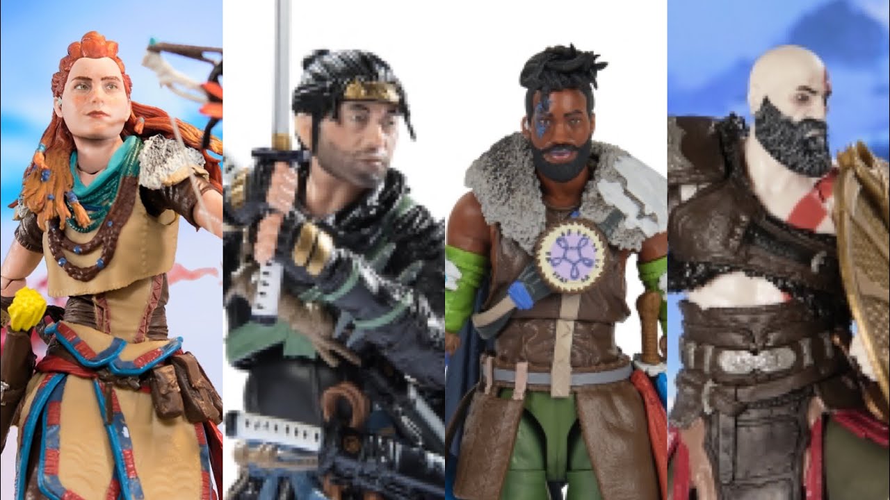 New Spinmaster God of War & Horizon Forbidden West action figures fully ...