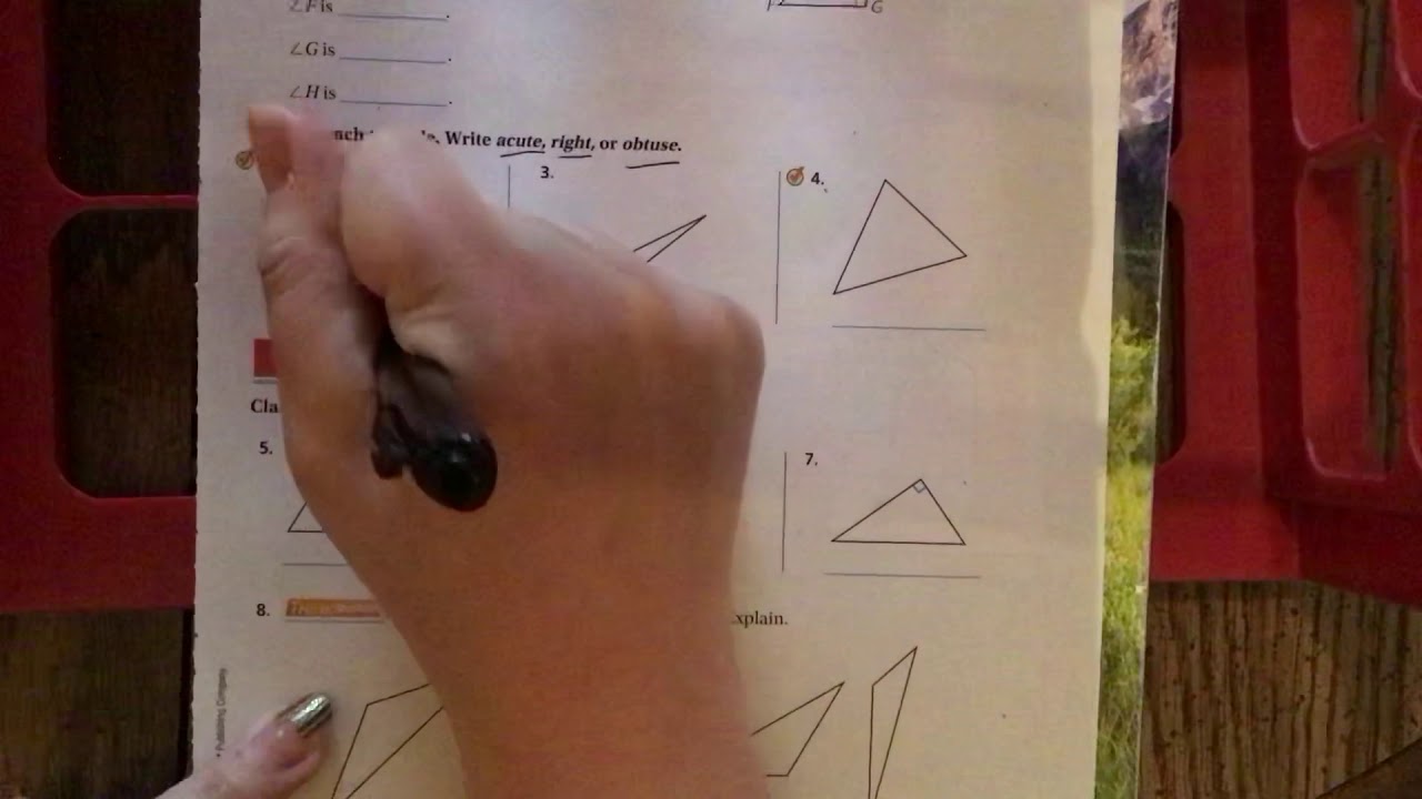 Go Math, 4th grade. Chapter 10 lesson 2. Classify triangles - YouTube