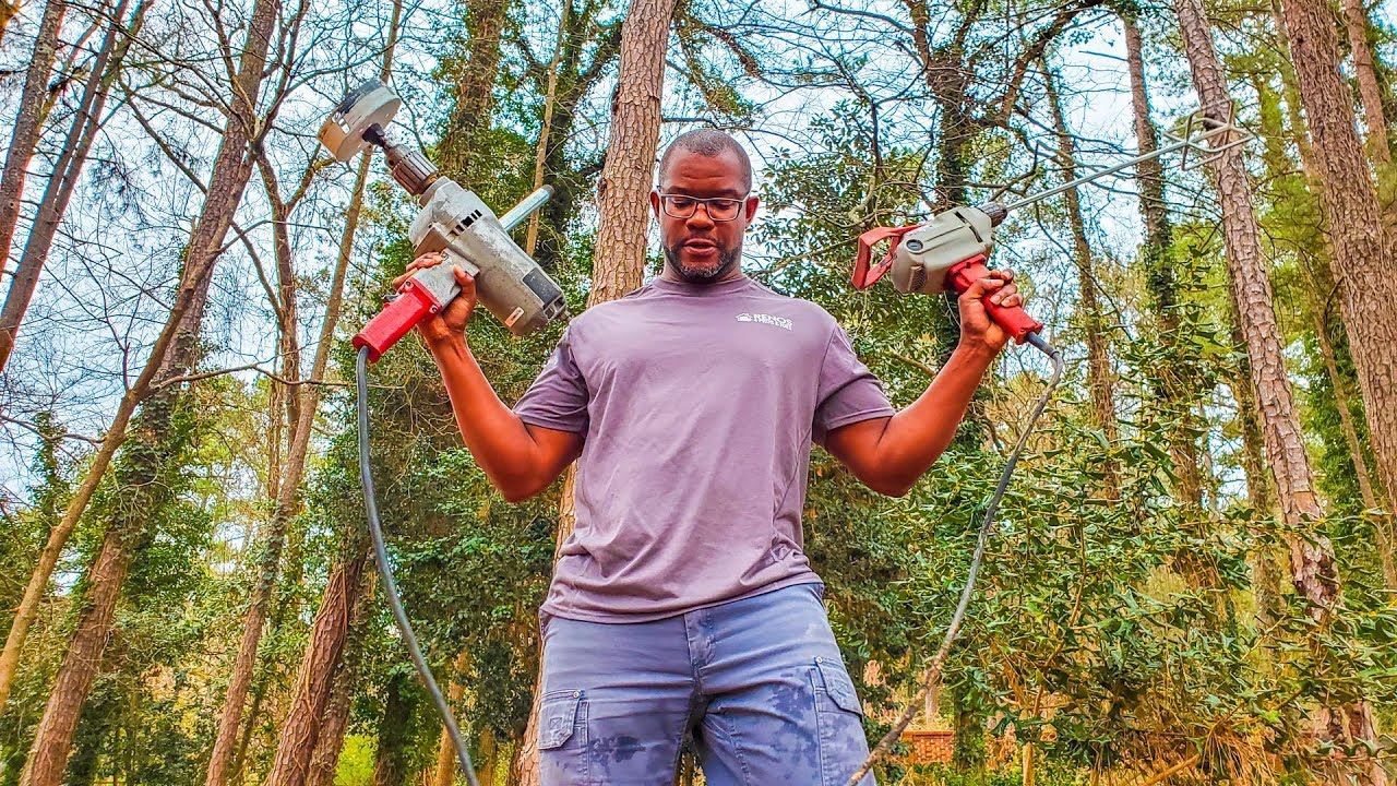 HEAVY-DUTY DRILL CHALLENGE | Cut 6-Inch Holes & Mix Concrete - YouTube