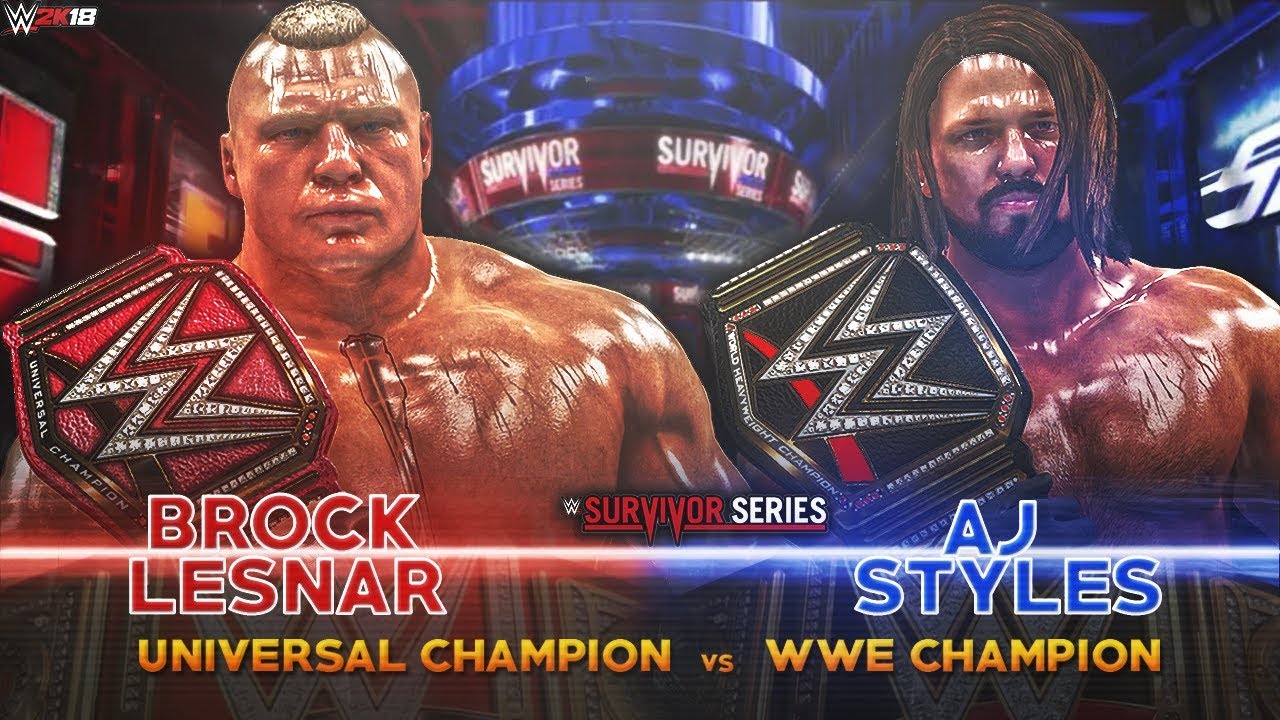 WWE 2K18 Survivor Series 2017 - AJ Styles vs Brock Lesnar Highlights ...