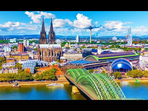 Almanya Köln. Vadilerin Şehirleri. Avrupanın Sanayi Merkezi. Makina Gibi Çalışan Şehir. | UHD 4K | .