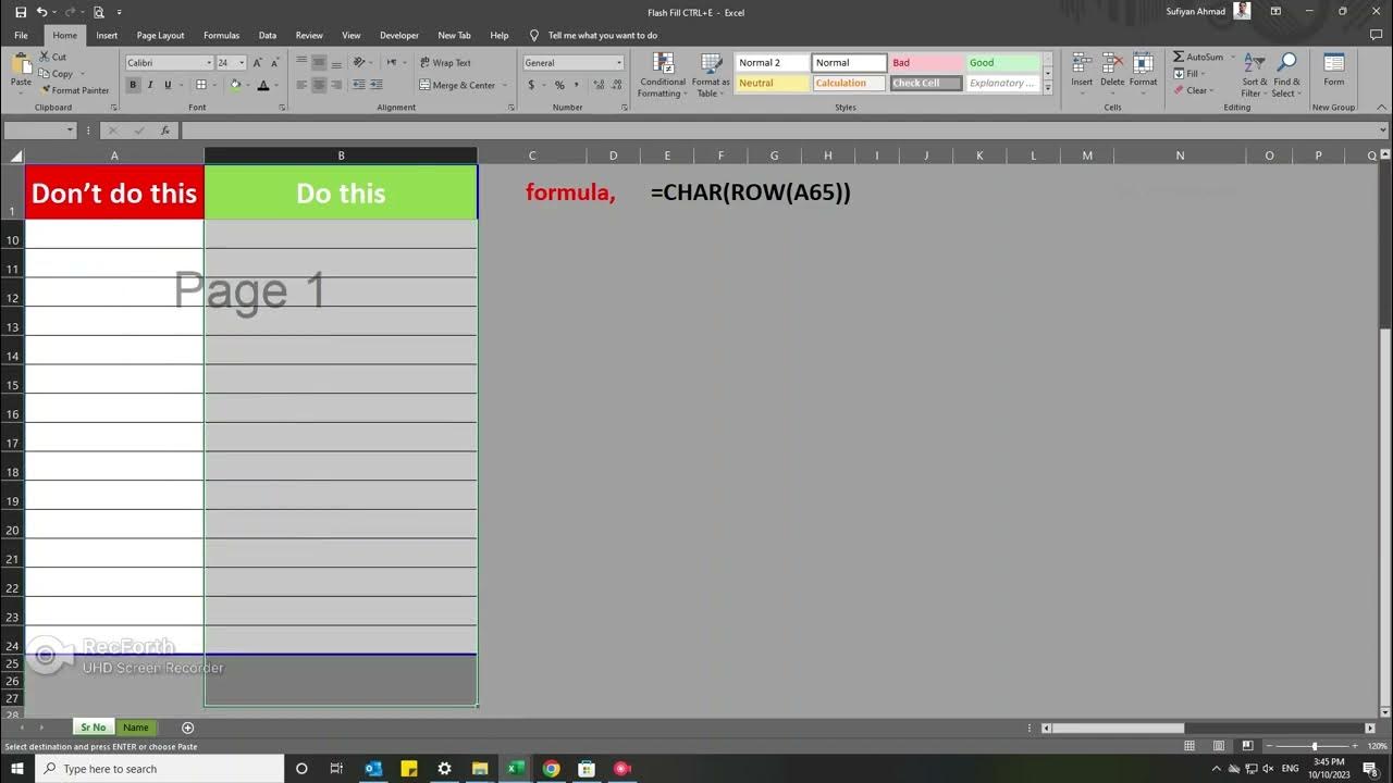 How to get Character with Char Function in Excel ||#shorts ||#excel.Char Formula in Excel - YouTube