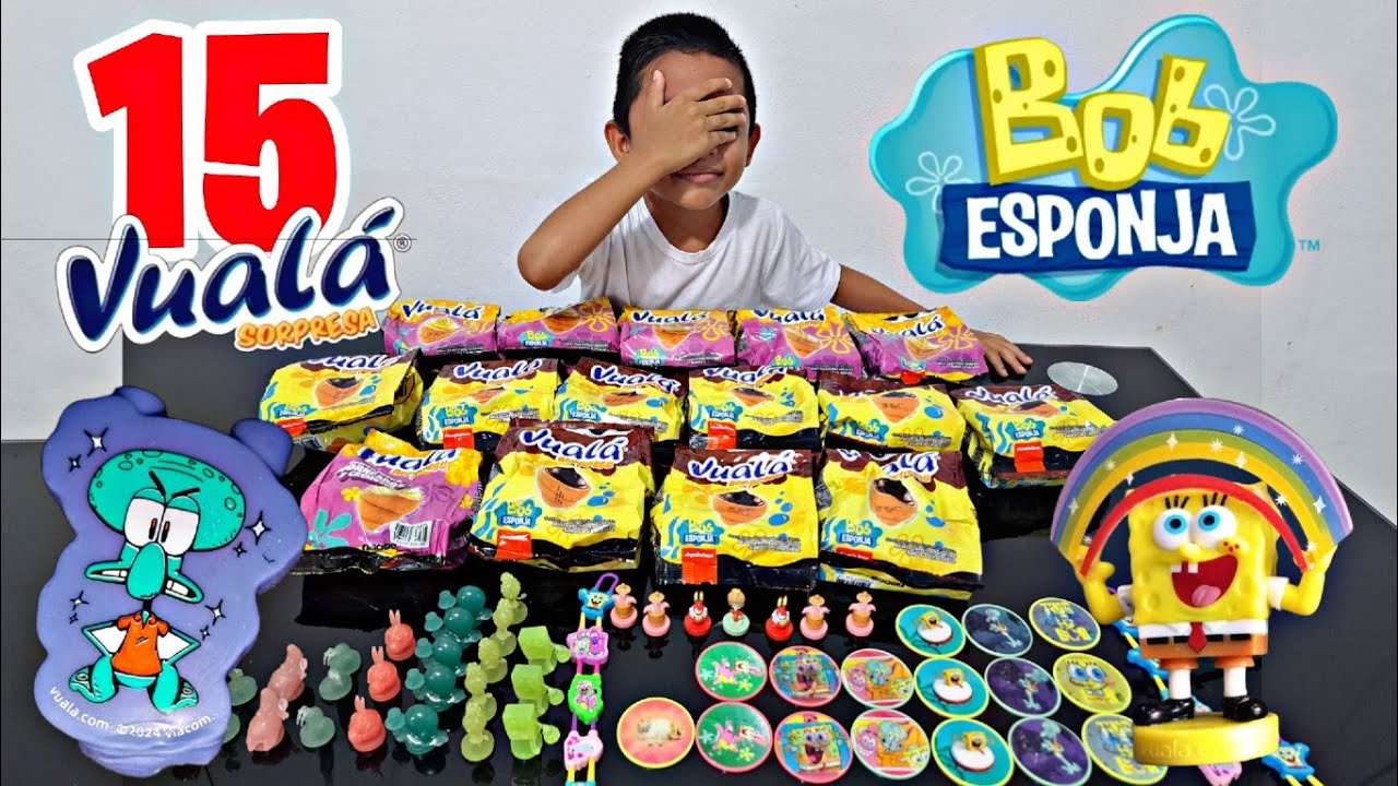NUEVAS FIGURAS! Abriendo 15 Vualás Sorpresa de Bob Esponja 🍍Colección ...