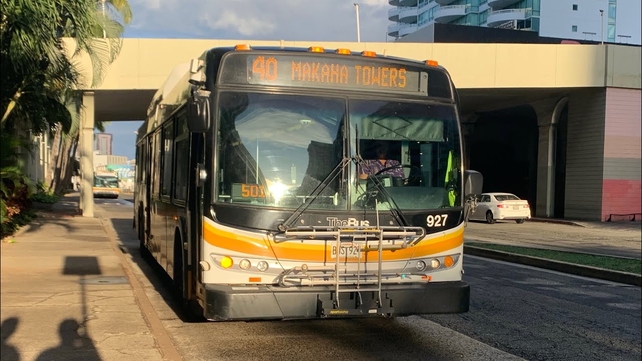 Honolulu TheBus Route 40-Makaha Towers Bus #927 - YouTube