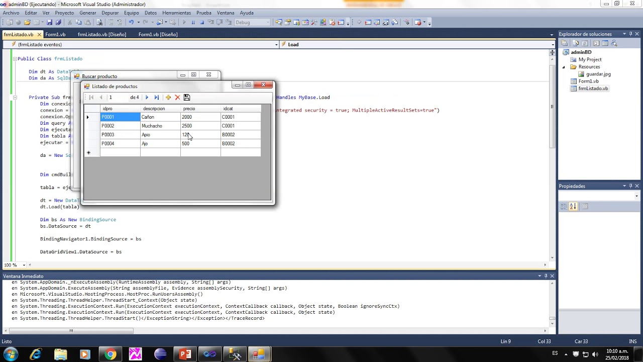Visual Basic.net 2018 02 25 BindingNavigator parte 2 - YouTube