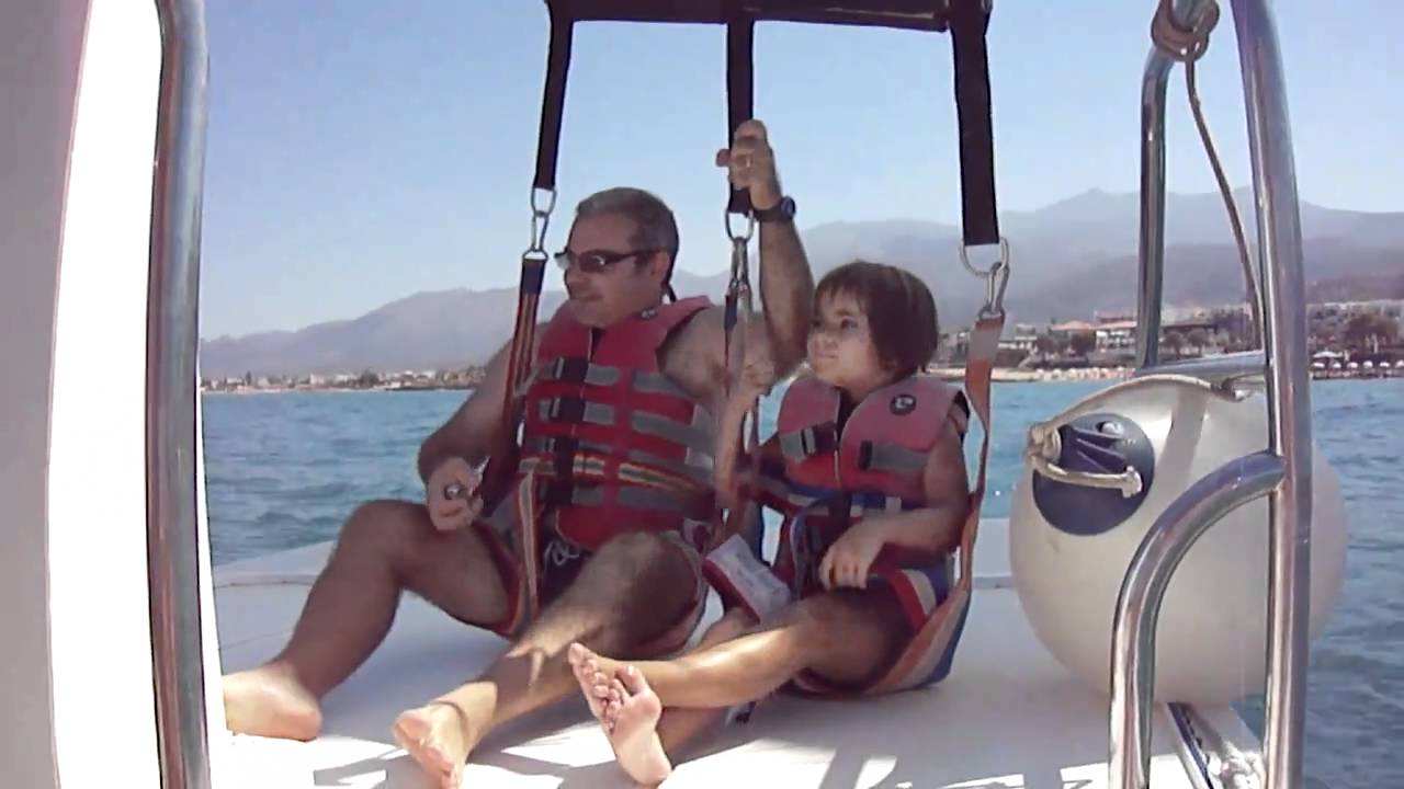Instructions Parasailing Stalida Crete - YouTube