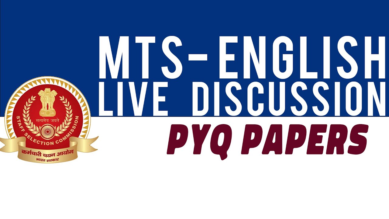 SSC MTS Previous Year English Question Paper Discussion l For SSC ...