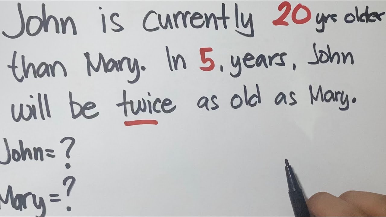 Age Problem (John and Mary) - YouTube