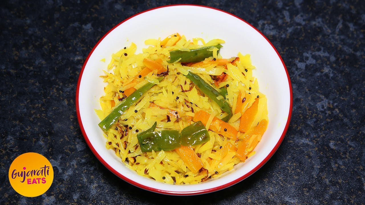 Sambharo - Cabbage and Carrot Sambharo Recipe - Gujarati Vegetable ...