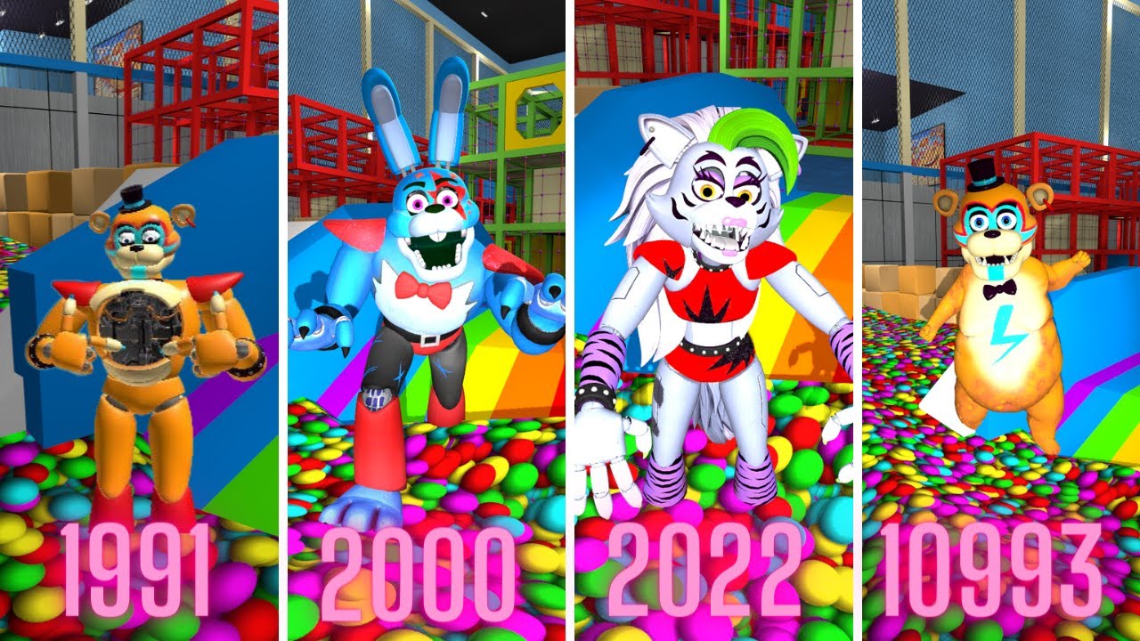 EVOLUTION ROXY FREDDY BONNIE Game 2014 2022 In Garry's Mod! Five Nights ...