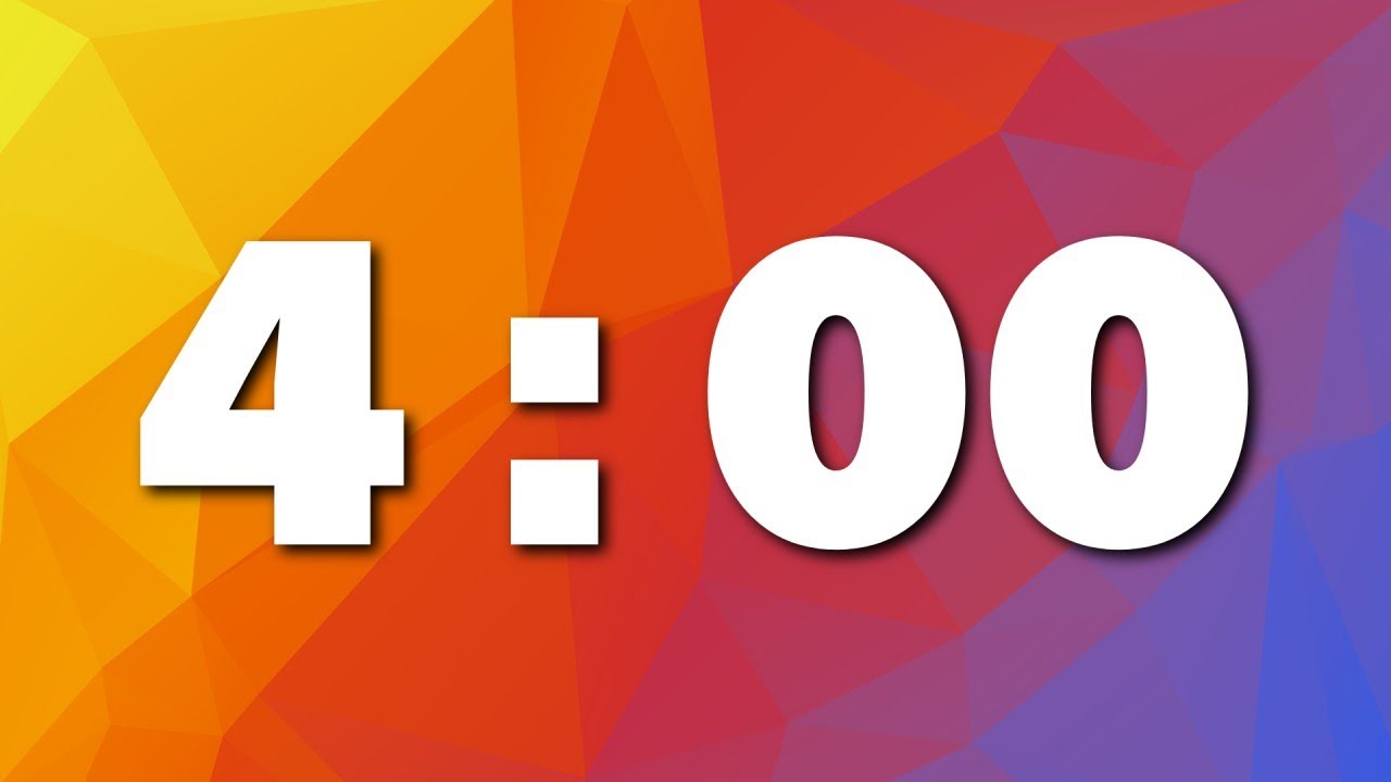 [ 4:00 ] Low poly geometric countdown timer - Reds, Yellows & Blues ...