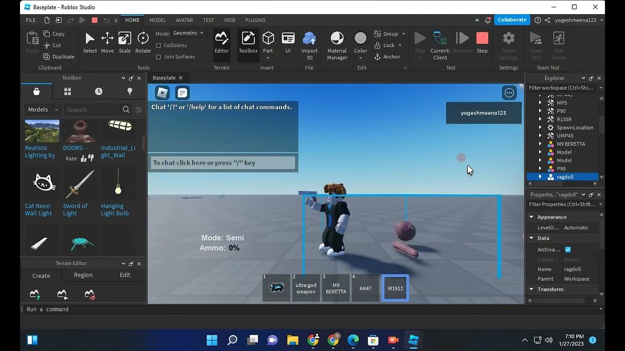 making game on roblox studio - YouTube
