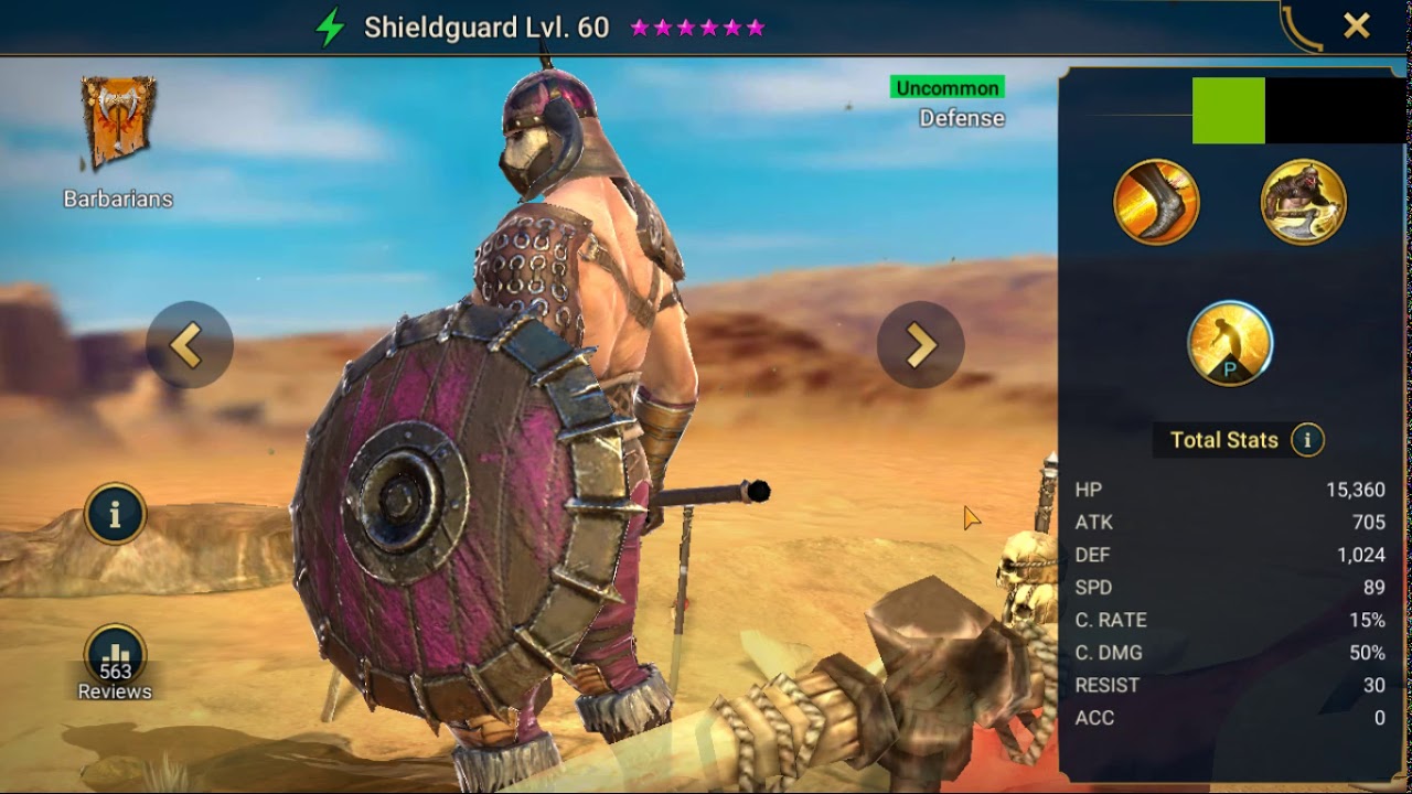 Raid Shadow Legends Hero Showcase Pit Shieldguard lv 60 - YouTube