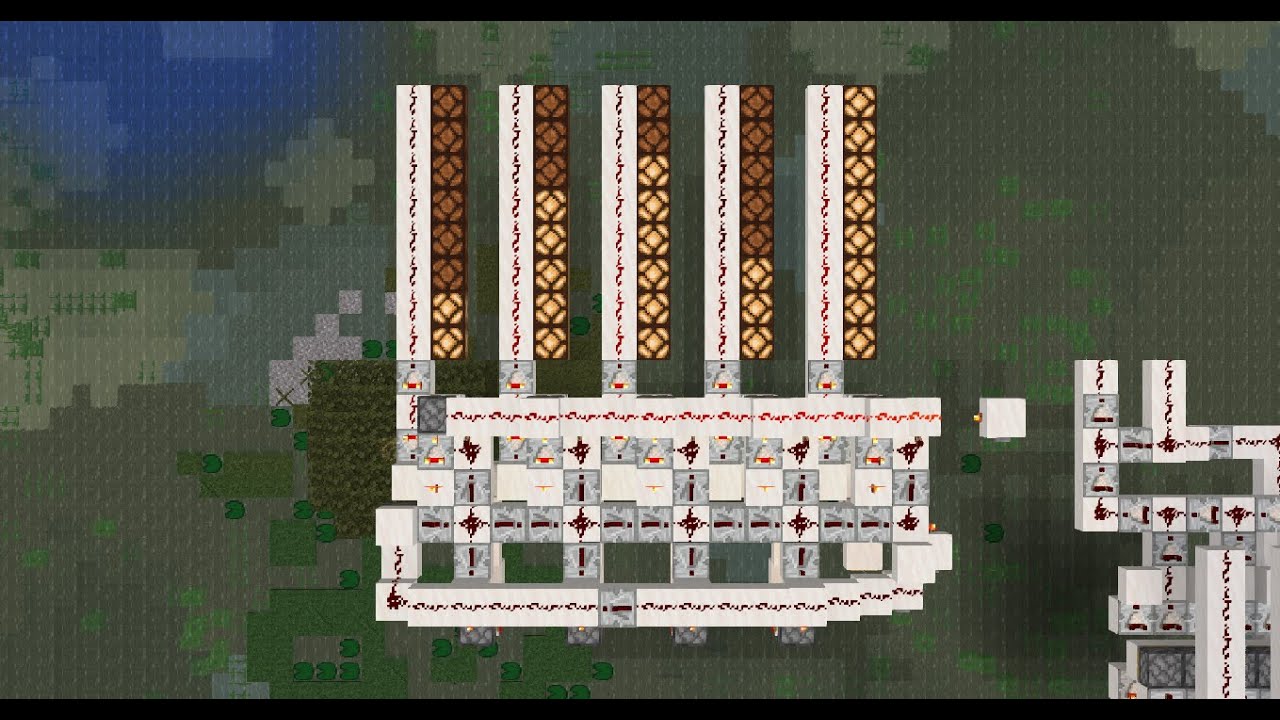 Redstone demo: comparator value storage bank - YouTube