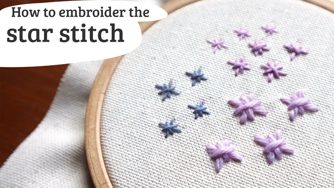 star stitch embroidery tutorial - YouTube
