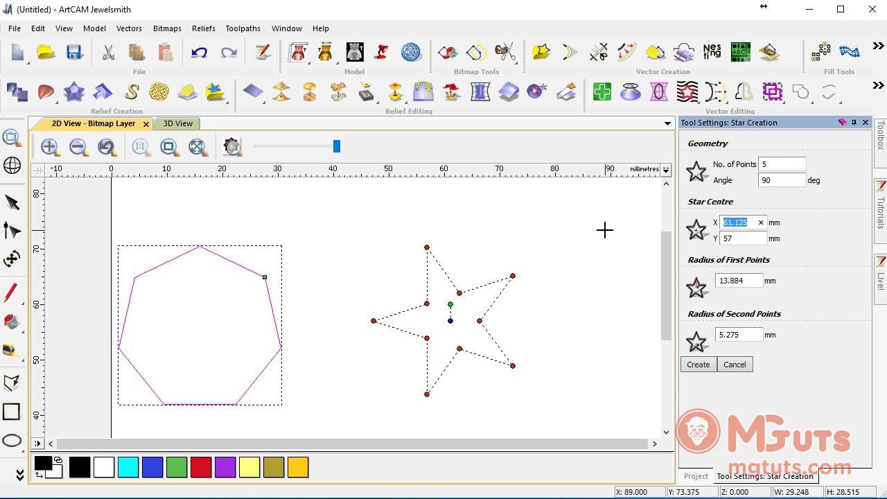 Drawing Star and Polygon in Artcam - Free video tutorials for new ...