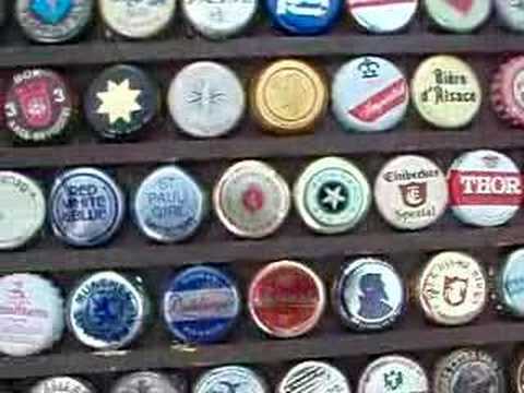 Beer bottle cap collection - YouTube