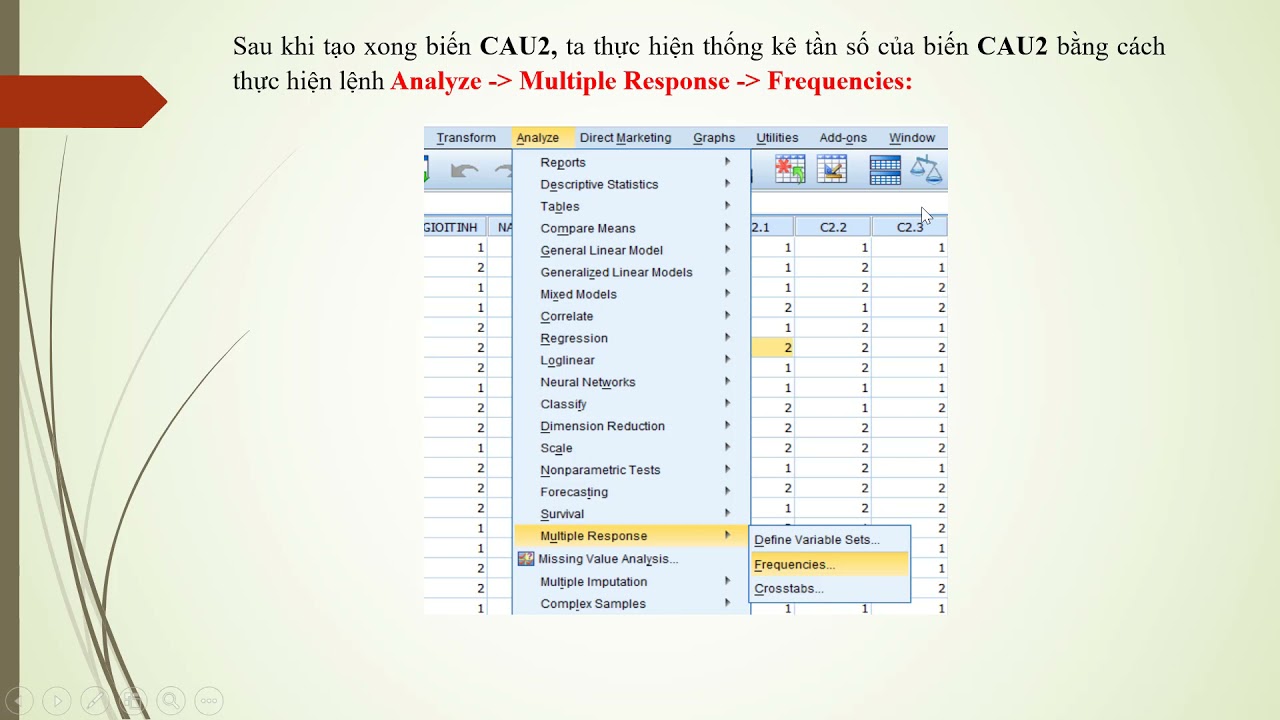 H ng D n S D ng SPSS Video 14 L p B ng Cho Bi n Nhi u L a Ch n Multiple Response Sets H ng D n S D ng SPSS Video 14 L p B ng Cho Bi n Nhi u L a Ch n Multiple Response Sets